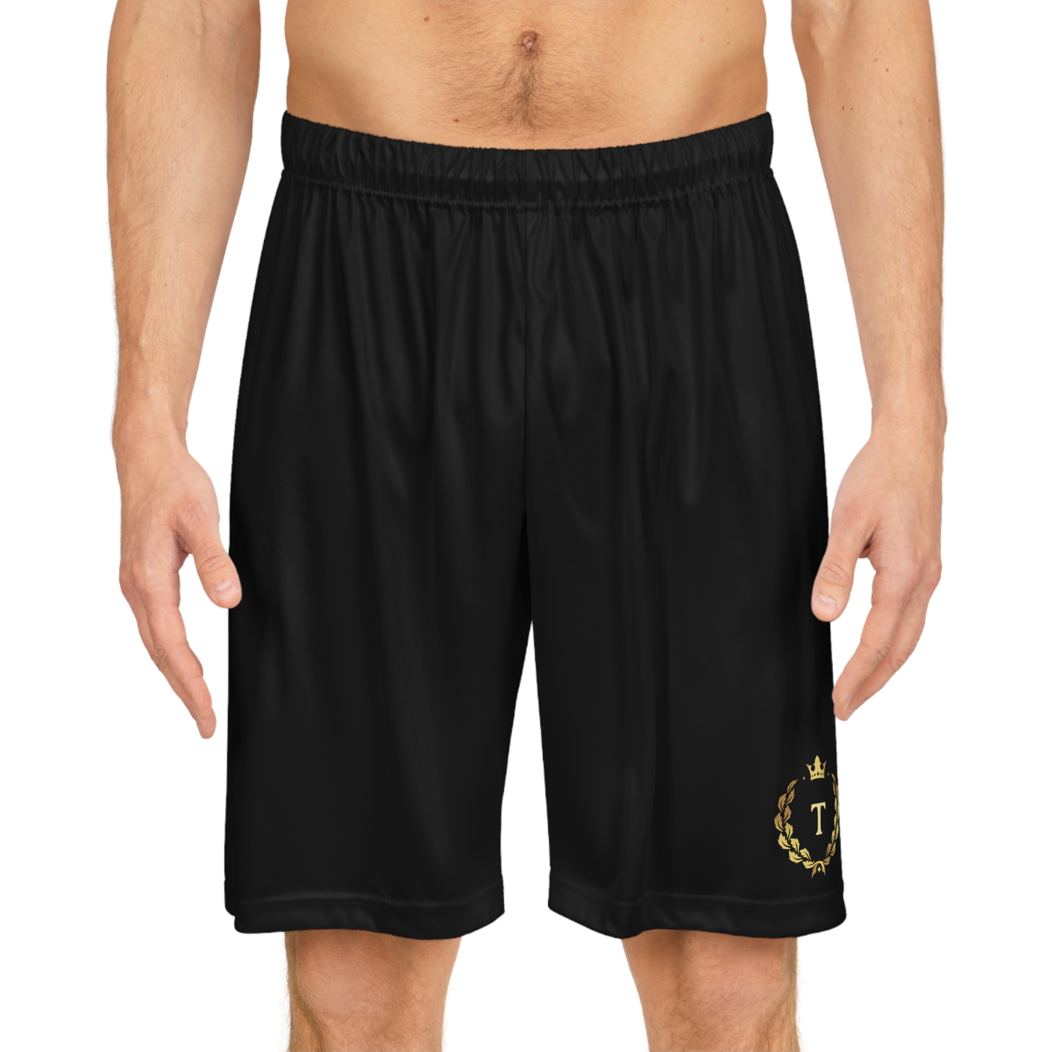 Men’s Basketball Shorts with Gold Emblem – Comfortable Activewear for ...